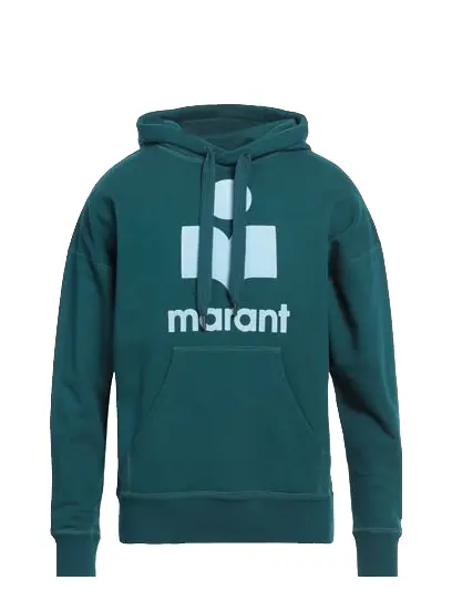 MARANT ETOILE Flocked French Terry Hoodie - Green