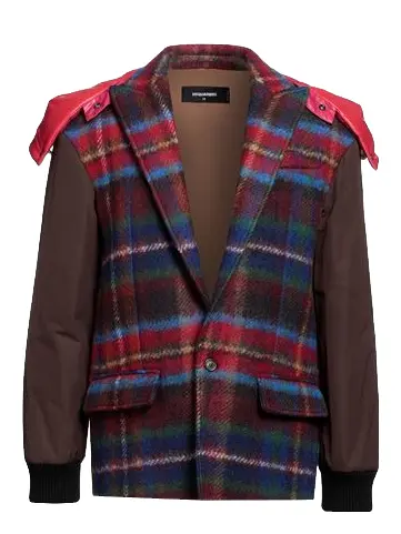 Dsquared2 Tartan Virgin Wool Blend Jacket - Brown