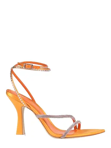 3JUIN Ankle Strap Sandals With Rhinestones - Orange