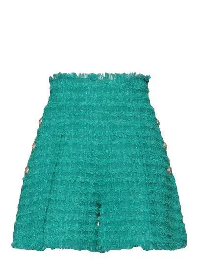 Balmain Tweed Shorts - Green
