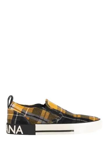 Dolce & Gabbana Corduroy Tartan Sneakers - Yellow