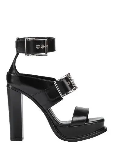 Alexander McQueen Sandals In Soft Leather - Black