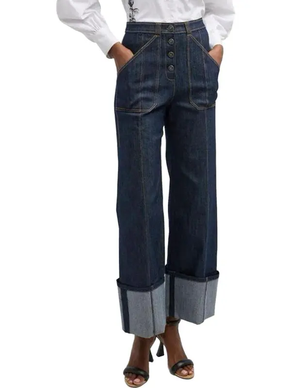 Cinq À Sept Benji Topstitched Denim Pants - Indigo