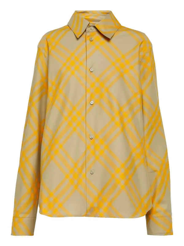 Burberry Check Cotton Shirt - Yellow