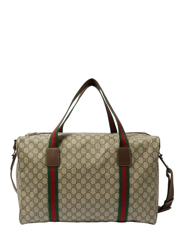 Gucci Gg Supreme Large Canvas Duffle Bag - Beige