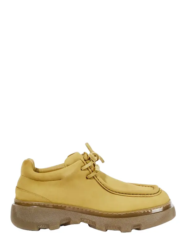 Burberry Leather Boat Shoes - Beige