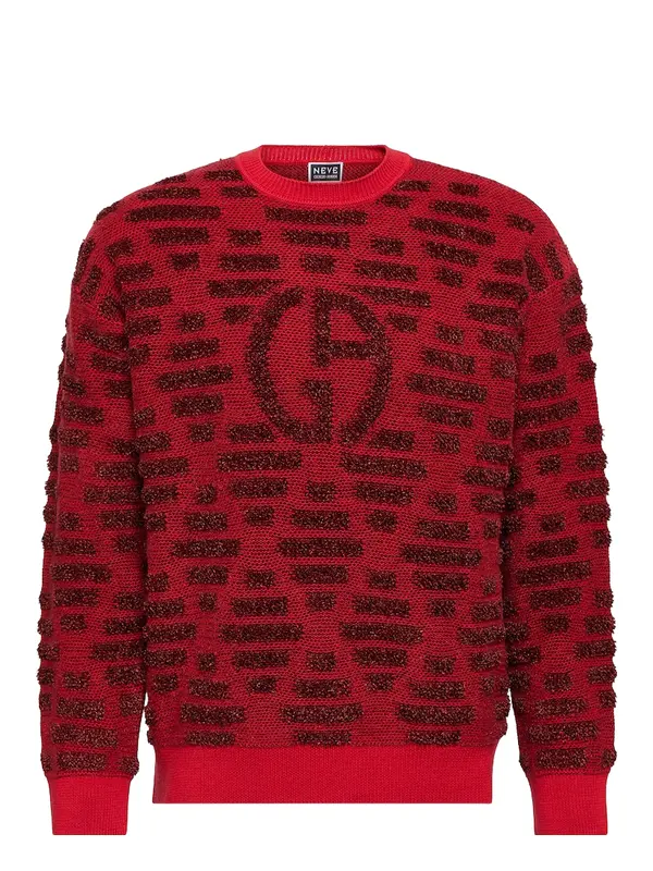 Giorgio Armani Logo Jacquard Sweater - Red