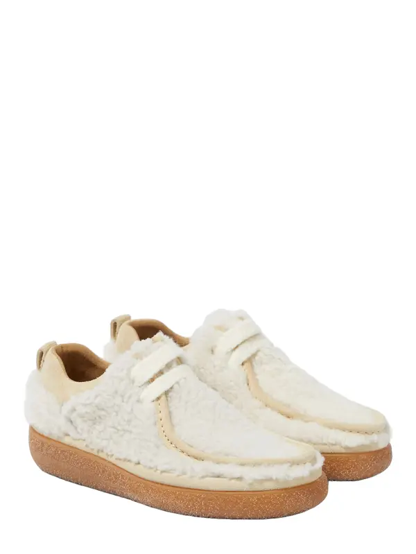 Ami Lace-up Shearling Loafers - White