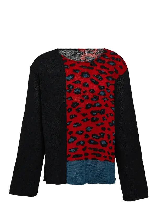 UNDERCOVERISM Leopard-print Wool Sweater - Red