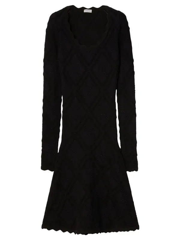 Burberry Aran Knitted Dress - Black