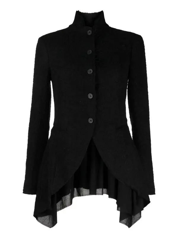 FORME D'EXPRESSION Stand-up Collar Button-up Jacket - Black