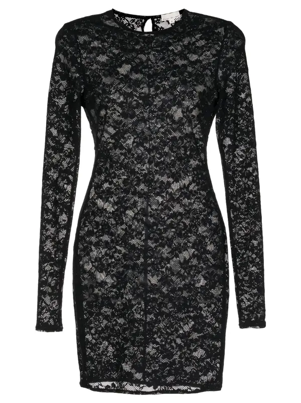 Fleur Du Mal Stretch Lace Mini Dress - Black
