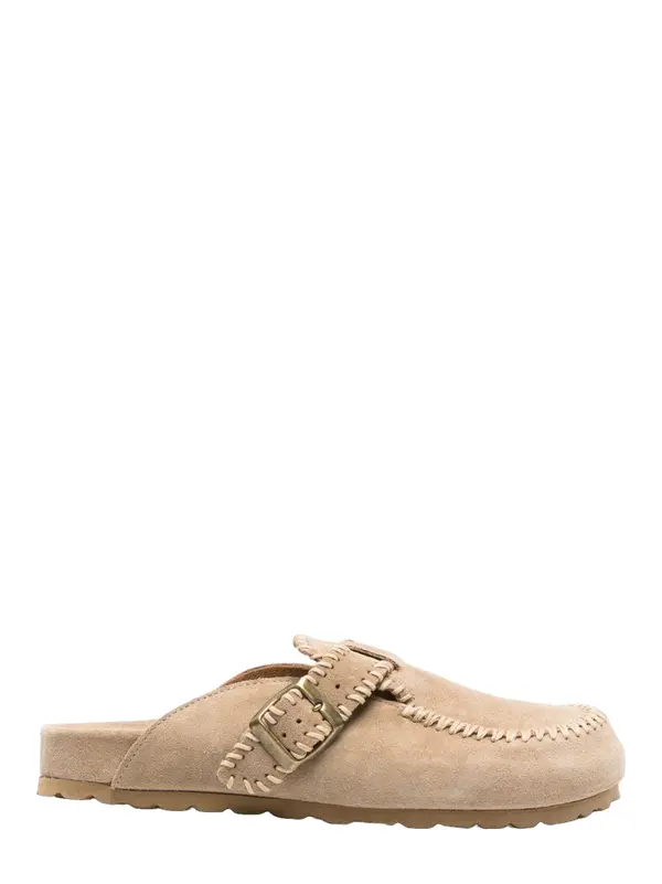 SCAROSSO Cheyenne Suede Slippers - Neutrals
