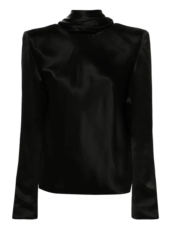 Saint Laurent Draped Blouse - Black
