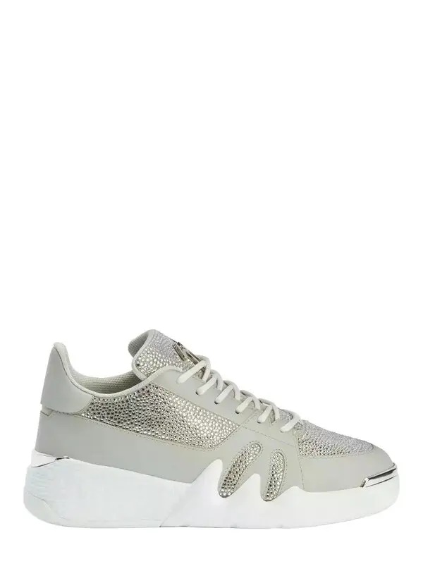 GIUSEPPE ZANOTTI Talon Crystal-embellished Low-top Sneakers - Grey