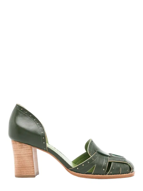 STUDIO CHOFAKIAN Colette 55mm Leather Pumps - Green