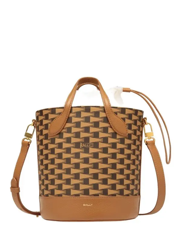 Bally Pennant Print Bucket Bag - Brown