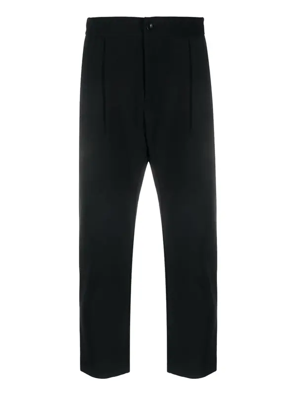 Attachment Pleat-detail Straight-leg Trousers - Black
