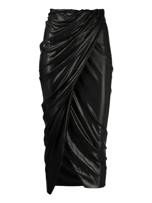 Rick Owens High-waisted Draped Skirt - Metallic