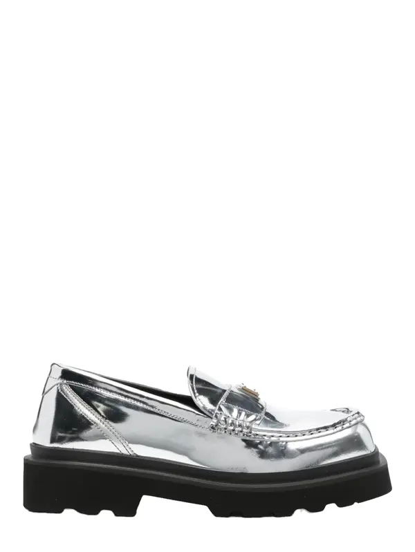 Dolce & Gabbana Logo-plaque Leather Brogues - Silver