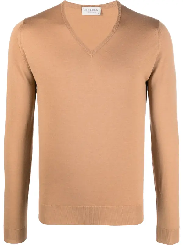 John Smedley V-neck Fine-knit Jumper - Brown