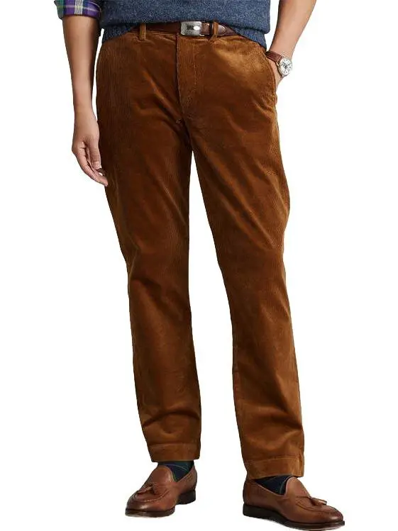 Polo Ralph Lauren Corduroy Straight Leg Trousers - Golden Brown