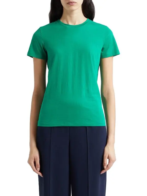 Vince Essential Crewneck Pima Cotton T-shirt - Emerald