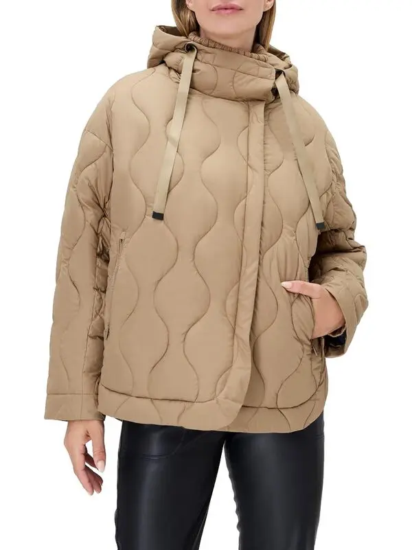 ALP N ROCK Nori Water Repellent Hooded Quilted Jacket - Dark Khaki