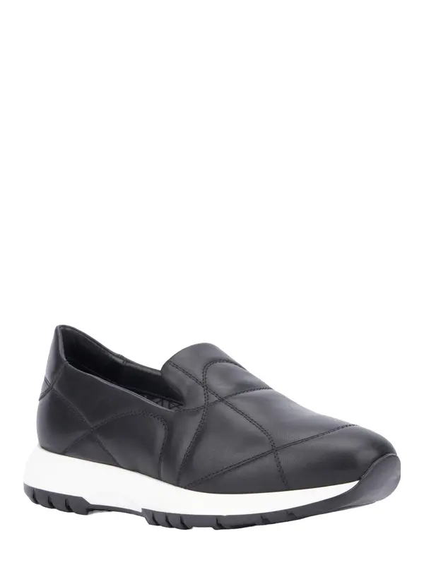 Aquatalia Katya Quilted Leather Slip-on Sneakers - Black