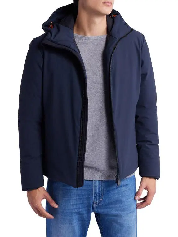 SAVE THE DUCK Sabal Water Resistant Hooded Jacket - Blue Black