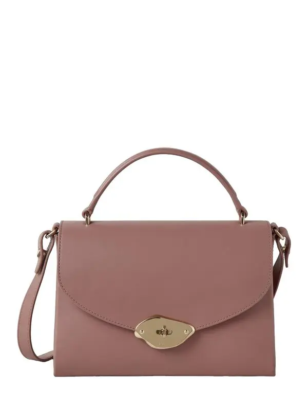 Mulberry Lana High Gloss Leather Top Handle Bag - Autumn Rose