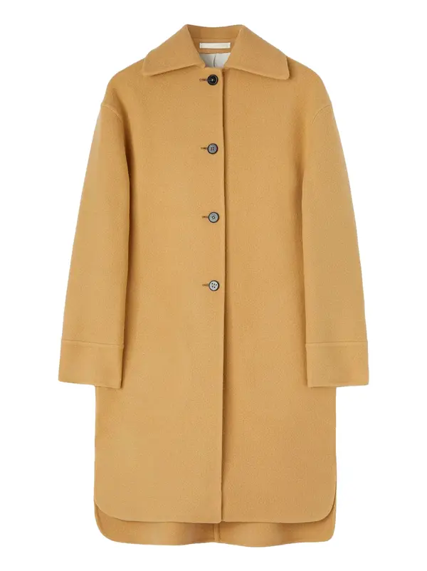 JIL SANDER Virgin Wool Single-breasted Coat - Brown