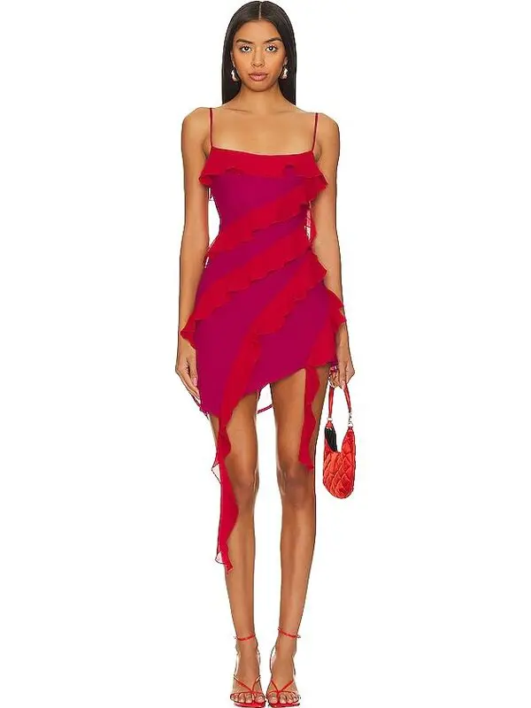 LOVERS AND FRIENDS Marisol Mini Dress - Pink & Red