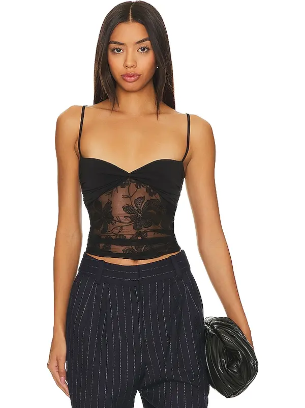 MUSIER PARIS Lalou Top With Lace - Black