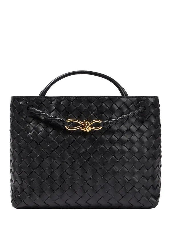 Bottega Veneta Medium Leather Tote Bag - Black