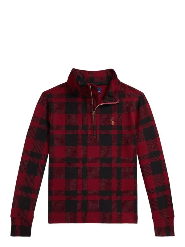 Ralph Lauren Plaid Cotton Interlock Pullover - Red