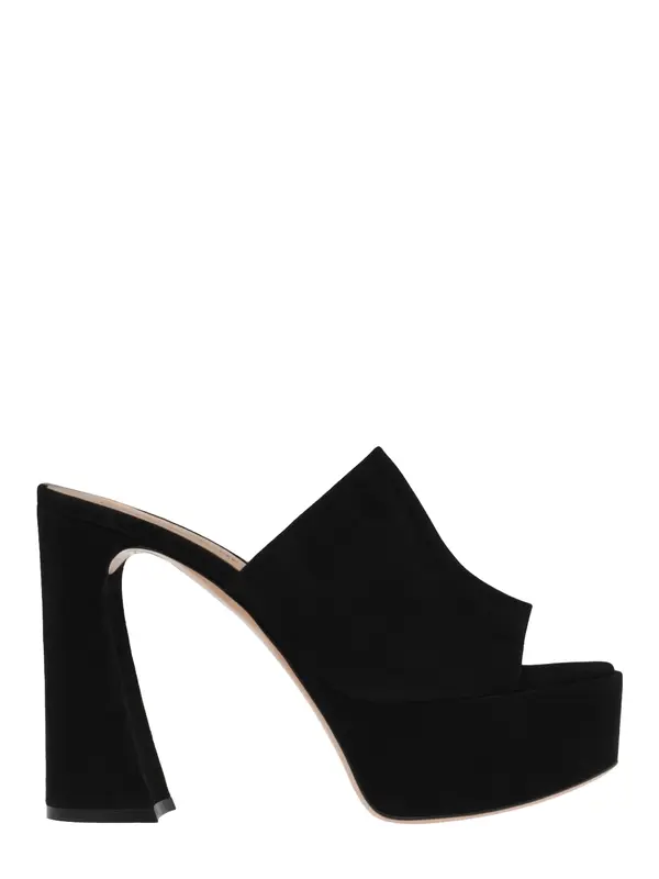 GIANVITO ROSSI Holly 70mm Platform Suede Mules - Black
