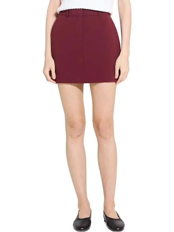Theory Crepe Miniskirt - Grenache