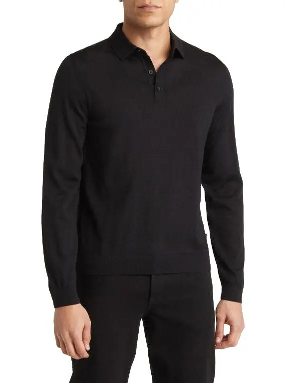 BOSS Lancione Wool Polo Sweater - Black