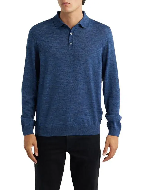BOSS Lancione Wool Polo Sweater - Bright Blue