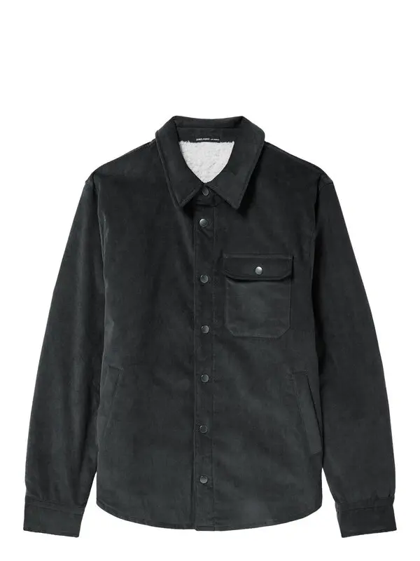 JAMES PERSE Fleece-lined Cotton-blend Corduroy Jacket - Black