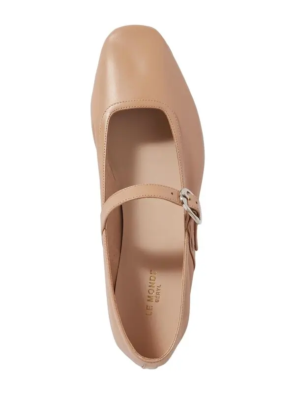 Le Monde Beryl Leather Mary Jane Flats - Neutrals