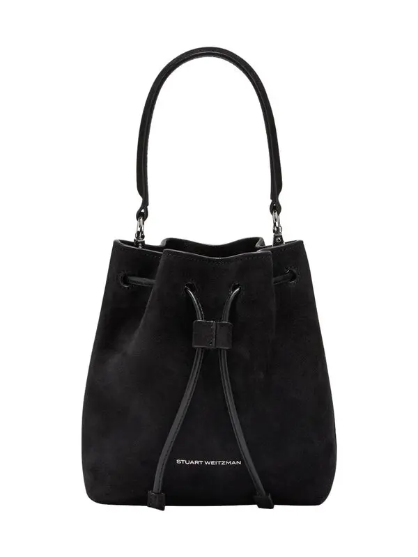 STUART WEITZMAN Rae Mini Suede Bucket Bag - Black