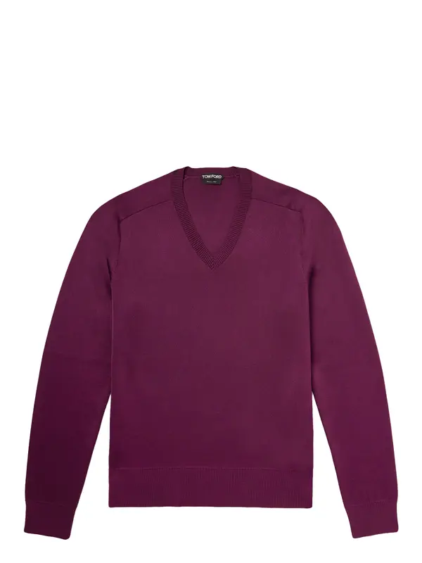 TOM FORD Slim-fit Silk-blend Sweater - Purple