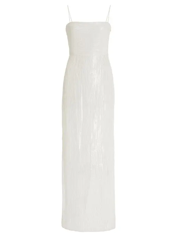 Galvan Iona Textured Maxi Dress - White