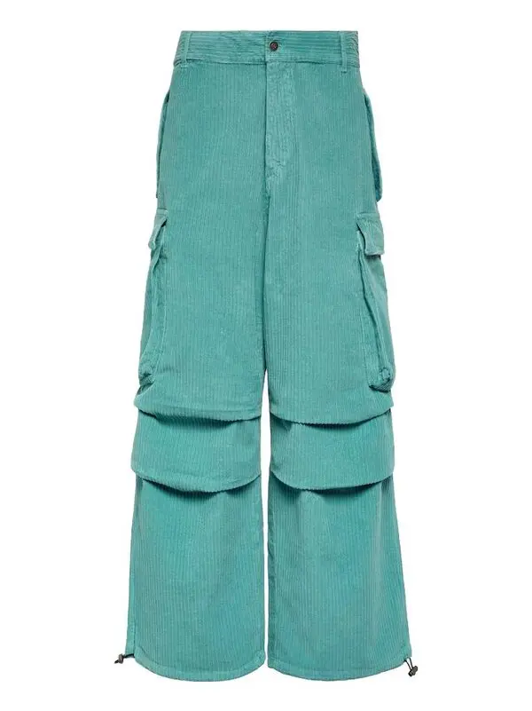 Alanui Velvet Corduroy Cargo Pants - Blue