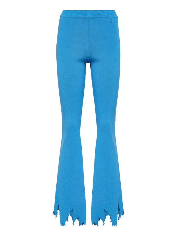 JW Anderson Ribbed-knit Slim Pants - Blue
