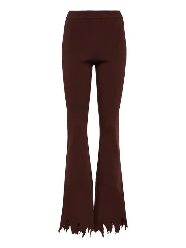 JW Anderson Ribbed-knit Slim Pants - Brown