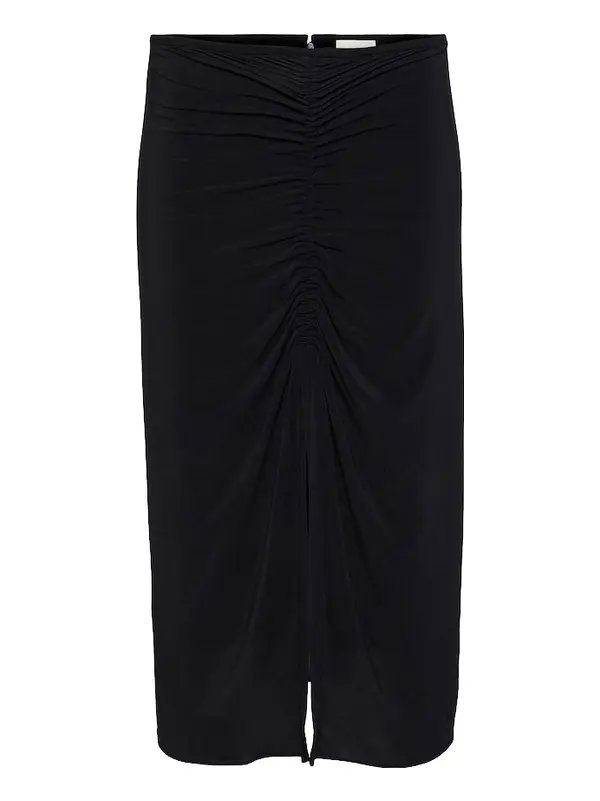 Isabel Marant Joella Ruched Jersey Midi Skirt - Black