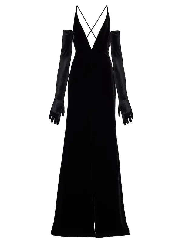 Costarellos Velvet Gown - Black